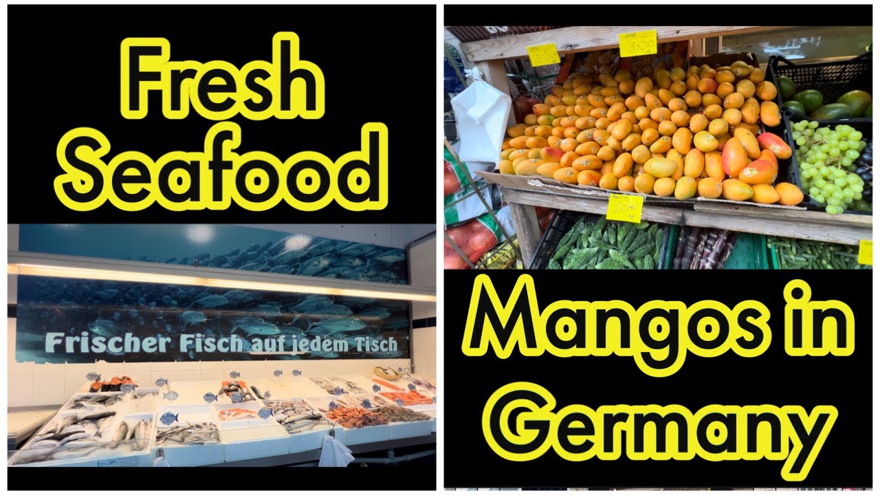 Fresh Seafood in Germany Frankfurt Salmon fish - YouTube