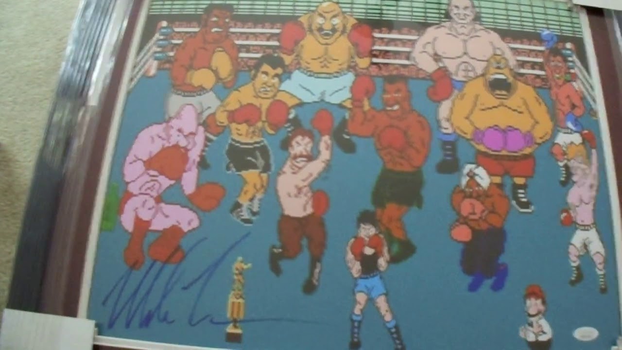 Mike Tyson Autographed Framed 16x20 Photo with Punch Out Characters ...