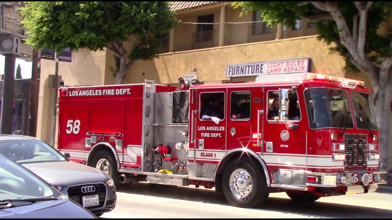 LAFD Engine 58 (Screaming Q & Lots of Airhorn) - YouTube