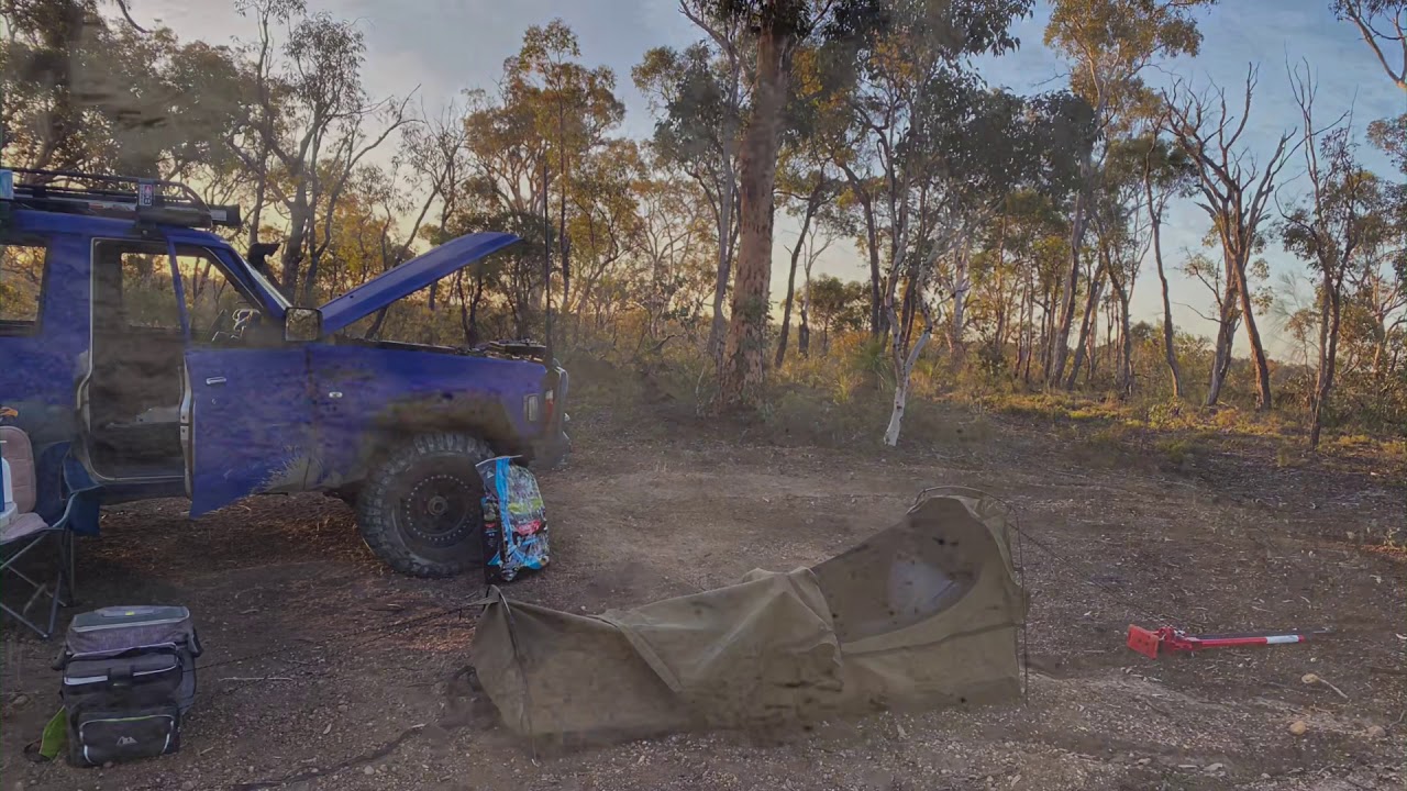 Mundaring powerlines track camping spot - YouTube