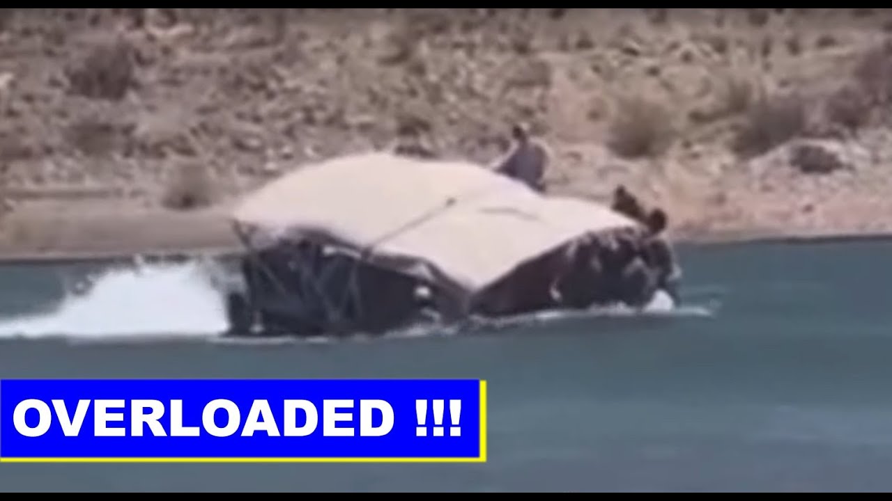 Overloaded to the MAX Pontoon BBQ Party Boat fail - YouTube