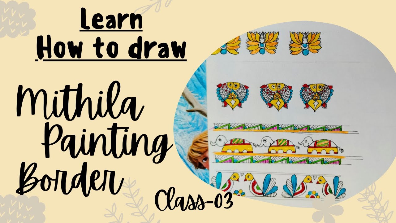 Mithila Painting || Simple Border Design || Madhubani Painting For ...