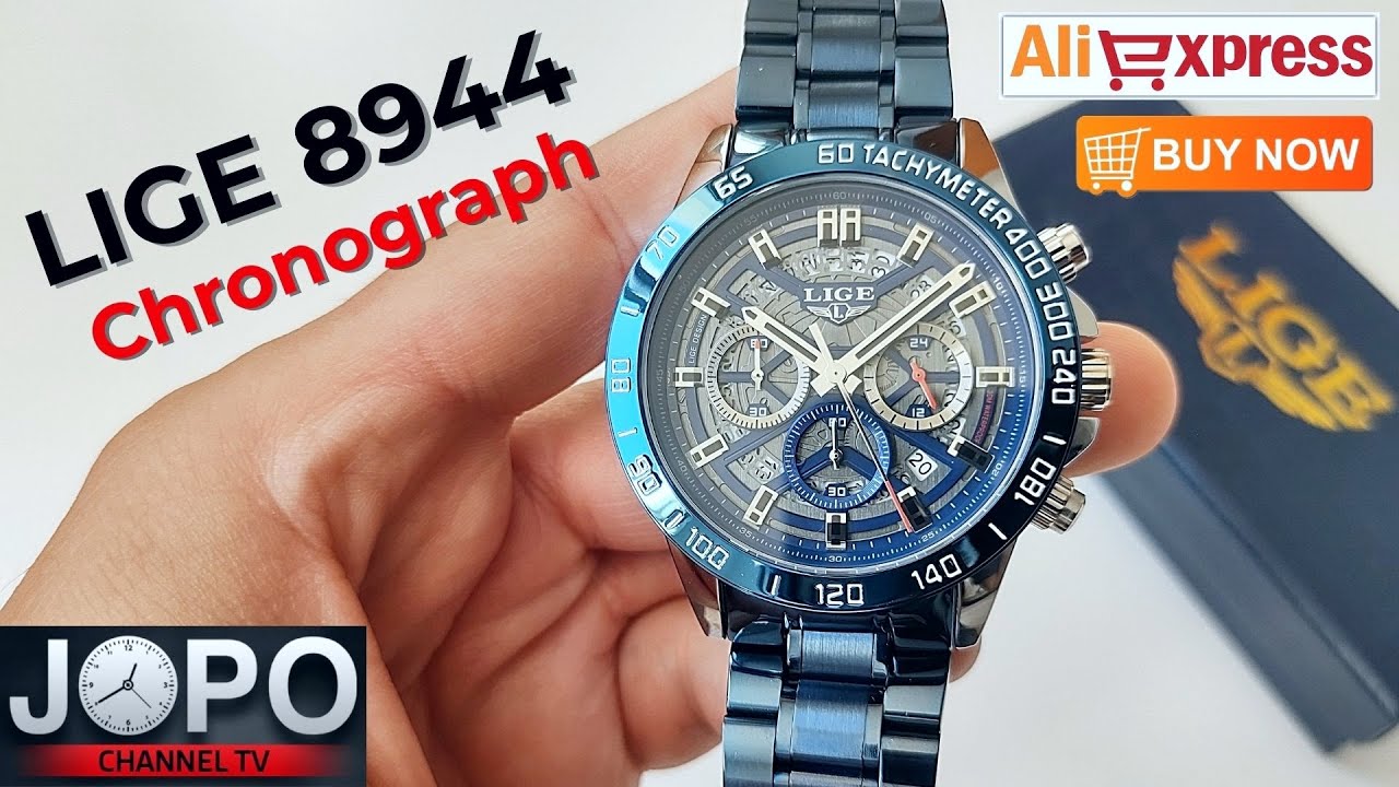 LIGE 8944 Blue Luxury Chronograph Quartz Watch │Lige Watch Review ...