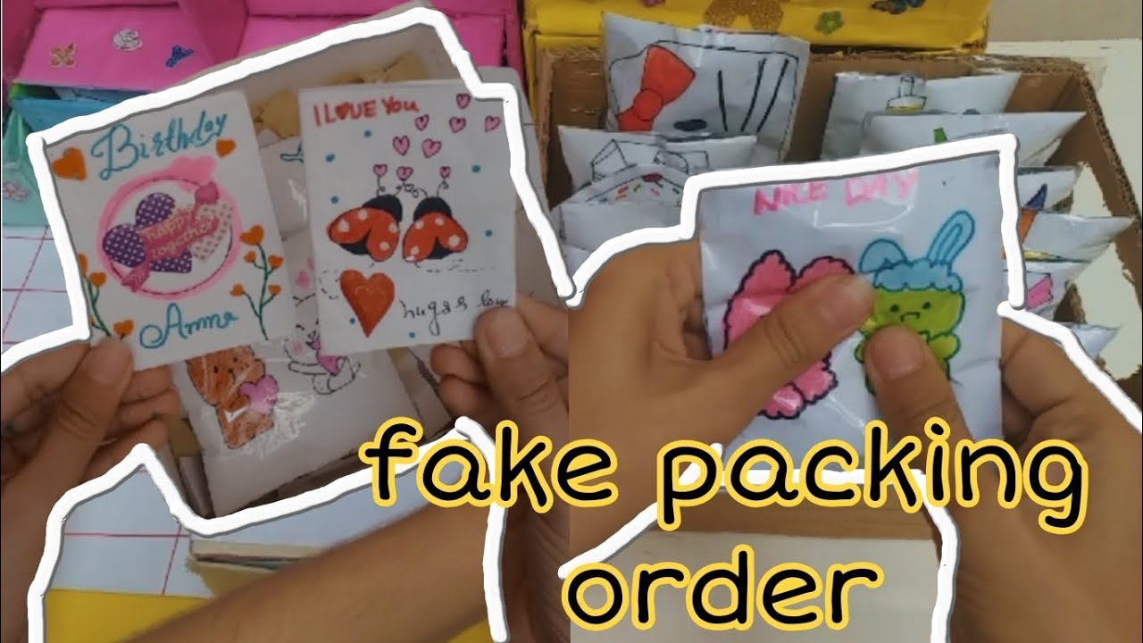 fake packing order🌈/ New squichy paper/ sticker/ note book / free gift💖 ...