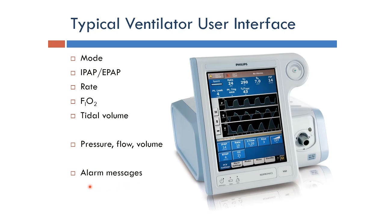 Ventilator: Typical Ventilator User Interface (Arabic Narration) - YouTube
