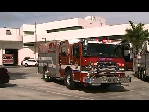 Miami Beach Fire Rescue Engine 1 responding [FL | 8/28/2012] - YouTube