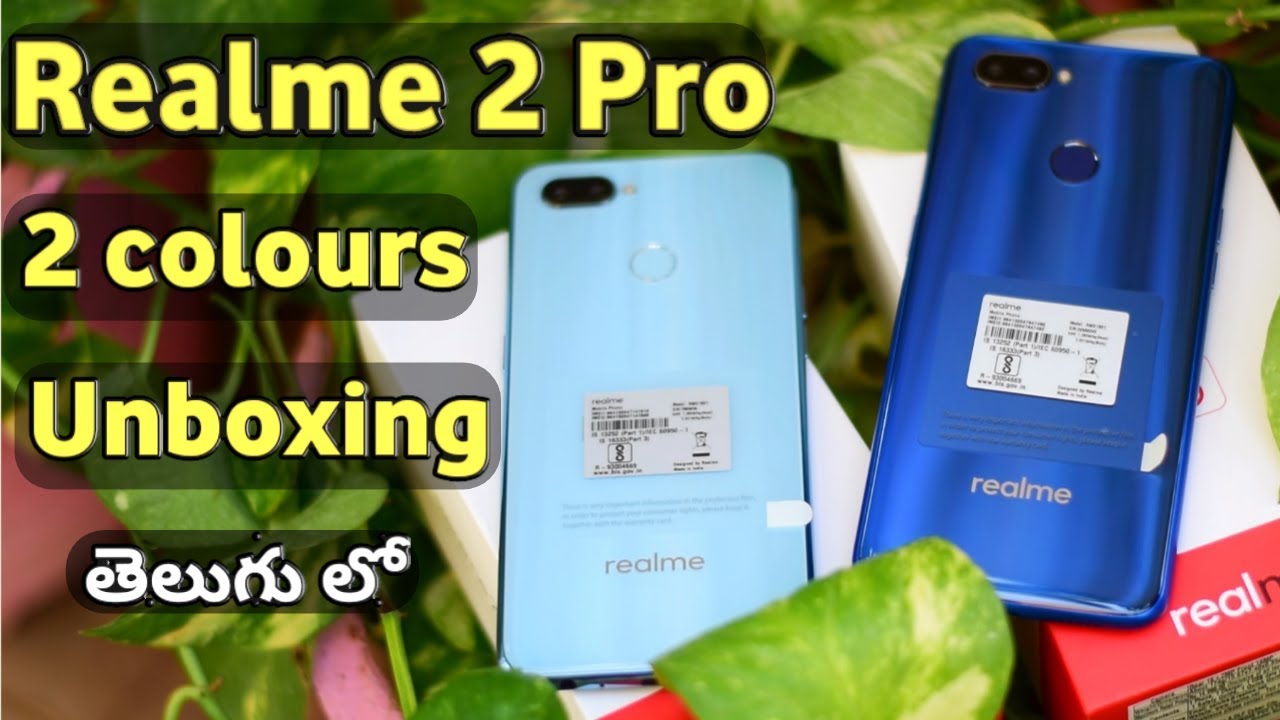 Realme 2 Pro Unboxing of 2 Colours Ice lake & Blue Ocean in telugu I ...