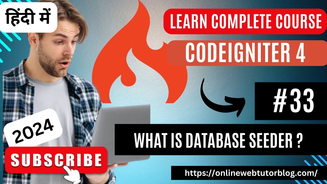 CodeIgniter 4 Tutorials in Hindi | How To Generate Fake Data (Database Seeder) - YouTube