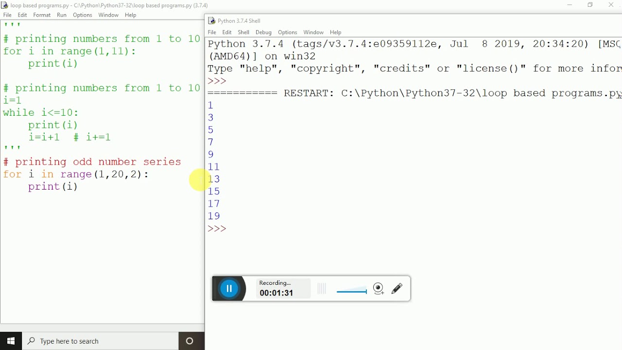 odd or even number series in python - YouTube