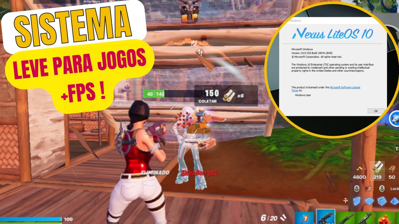 WINDOWS 10 Nexus LiteOS 21H1 LTSC | TESTE NO FORTNITE - YouTube
