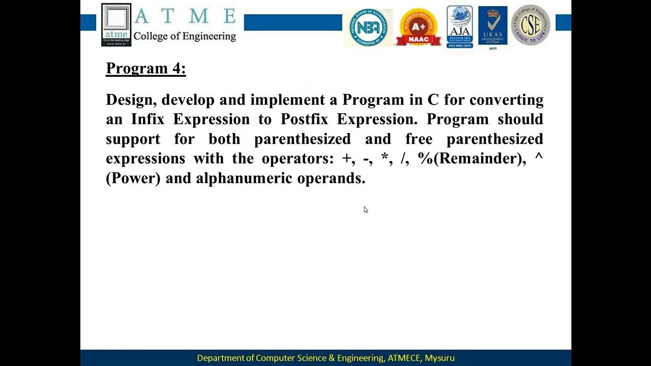 DS Lab Program 4 Conversion of Infix to Postfix Expression - YouTube