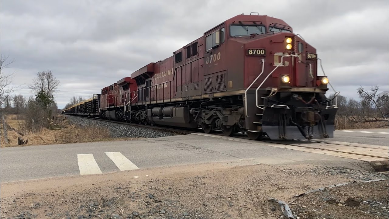 CP Continuous Welded Rail Train - YouTube