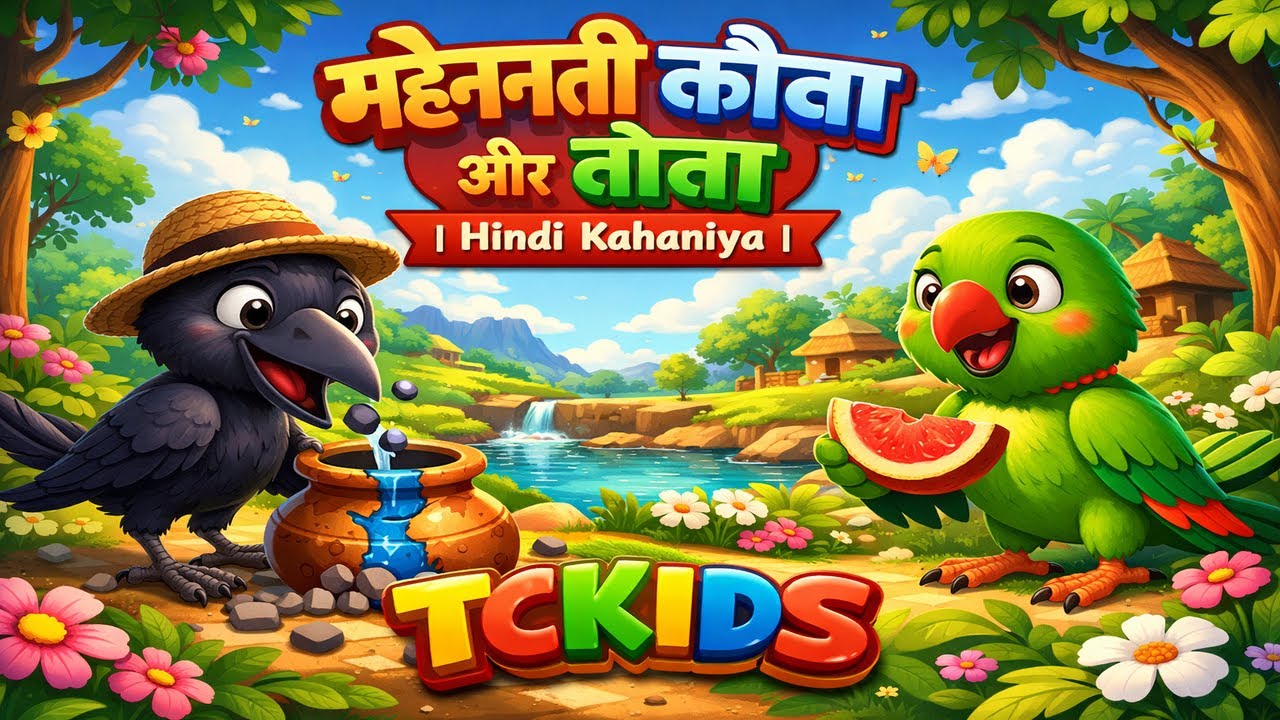 मेहनती कौवा और तोता | Hindi Moral Story | Kids Kahaniya | TCKIDS - YouTube