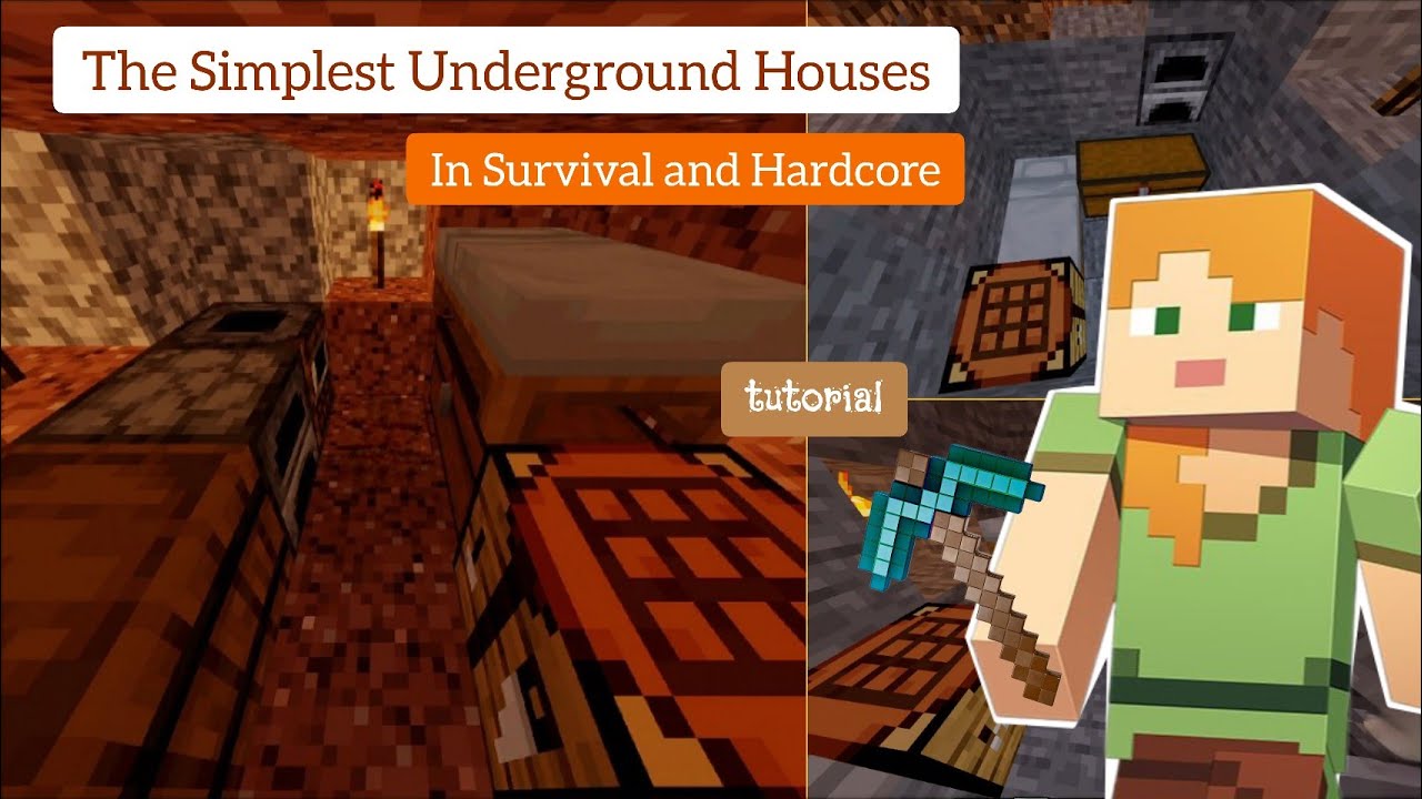 Minecraft | 3 Of The Simplest Underground Houses | Tutorial⚒️ - YouTube