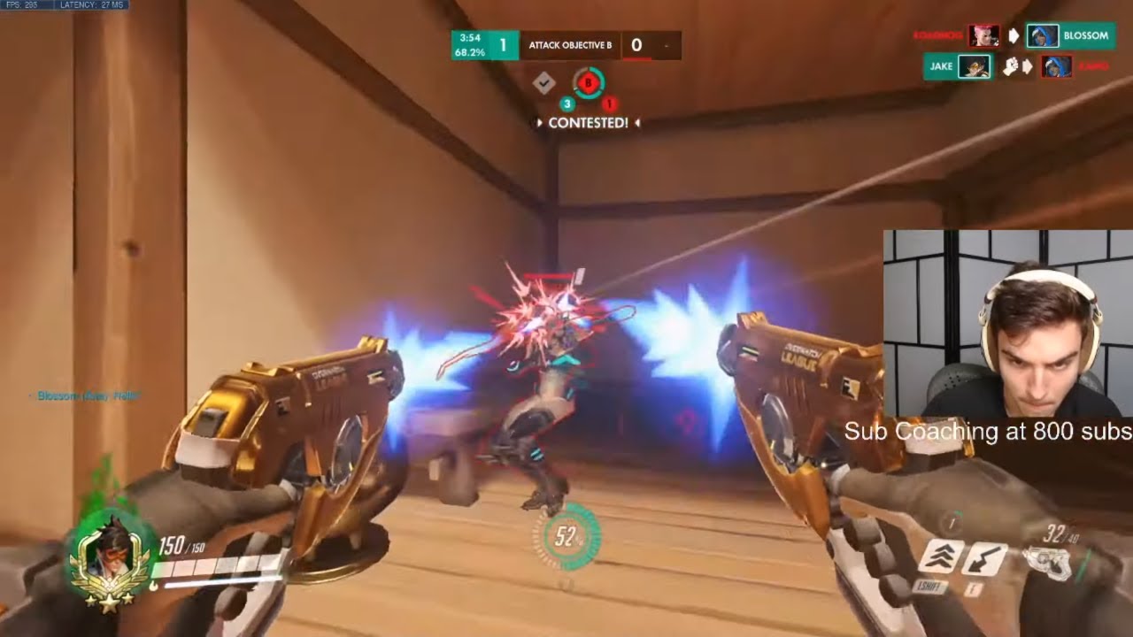 JAKE PRO TRACER GAMEPLAY! [ OVERWATCH SEASON 24 TOP 500 ] - YouTube