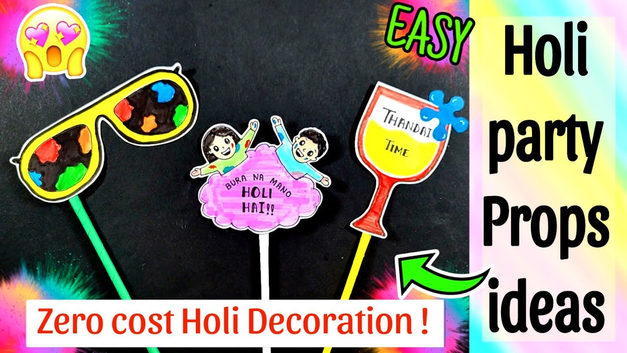 Holi Special Paper Craft Ideas || Holi Theme Decoration Ideas || Holi ...