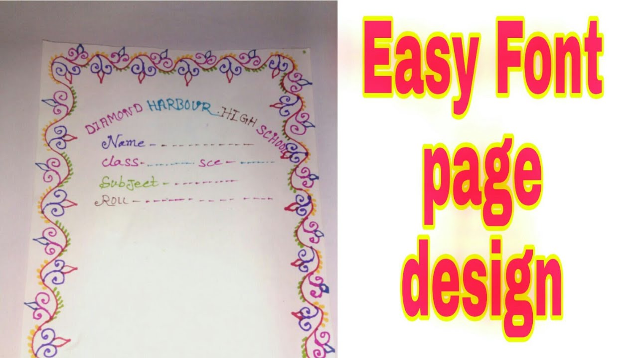 Font page design for school project || How to decorate font page new ...
