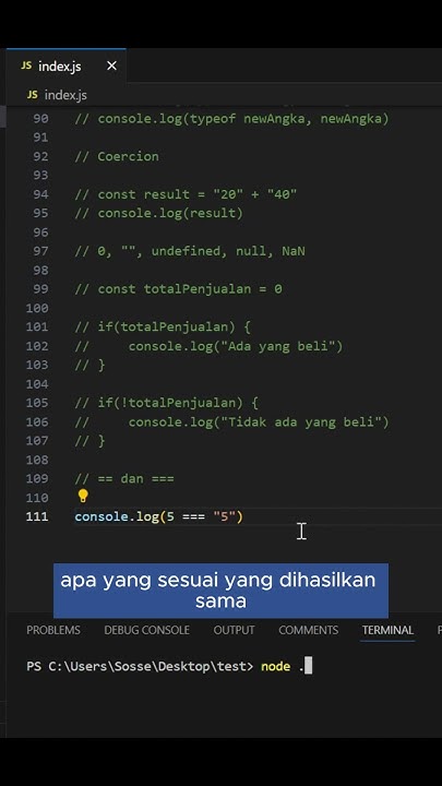 Javascript Dasar: Perbedaan == dan === #edukasi #coding #javascript - YouTube