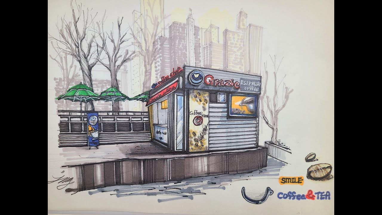 2소점컨테이너건축 건축물그리기 인테리어 상업공간 건축인테리어스케치 커피숍디자인 건축물 컬러링인테리어디자인 대학가커피숍 건축물 Youtube