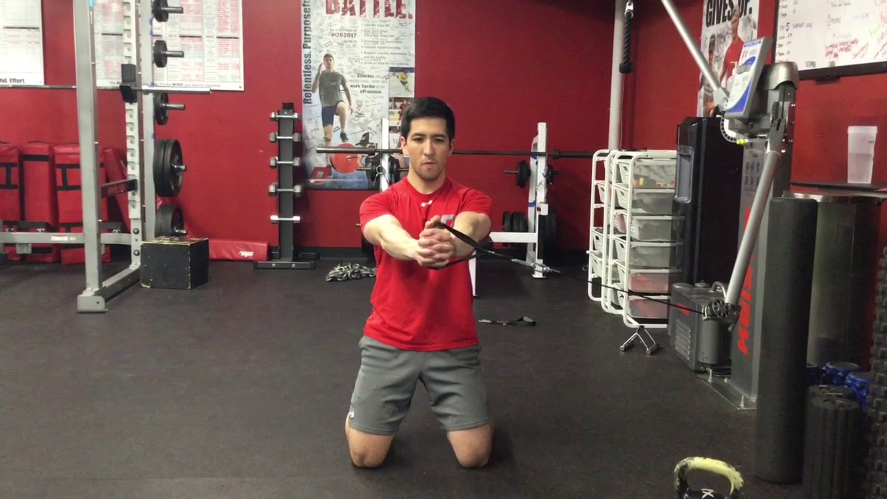Kneeling Cable Or Band Pallof Press Hold - YouTube