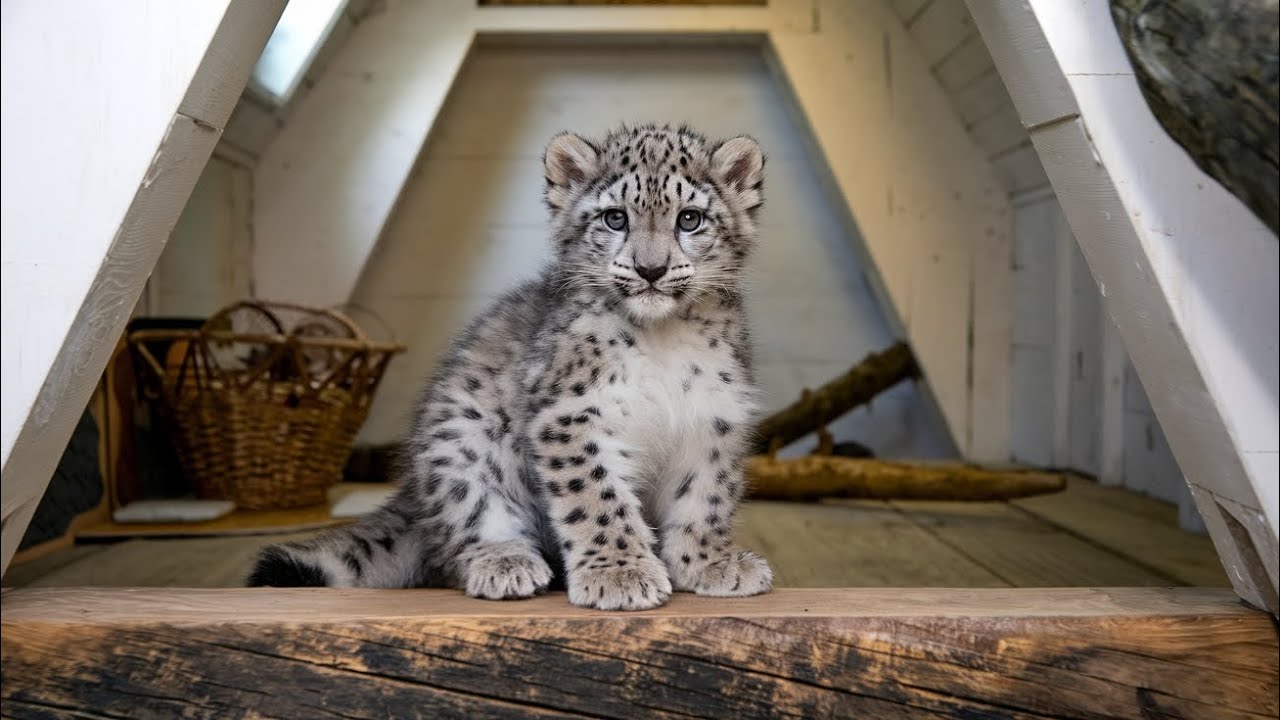 Cutest Snow Leopard Cub ♥️ - YouTube