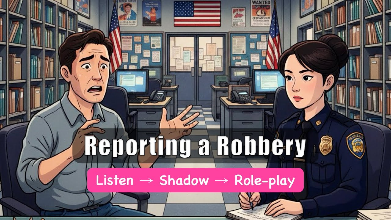 Reporting a Robbery | English Speaking Practice (Level A2-B1) - YouTube