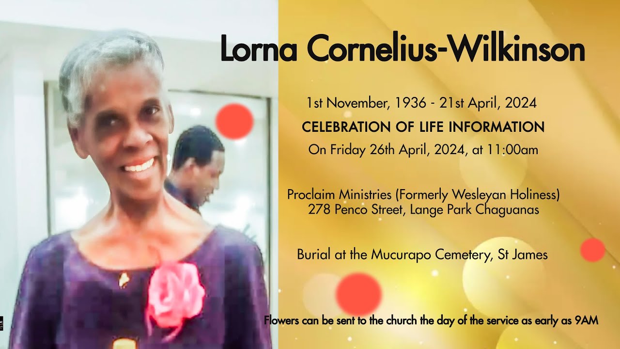 Celebrating the life of Lorna Cornelius-Wilkinson - YouTube