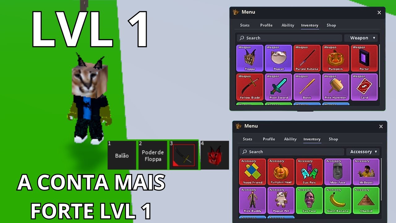 A CONTA LVL 1 DO MEME SEAS MAIS FORTE DO JOGO!!! AJUDEI MEU AMIGO DO ...