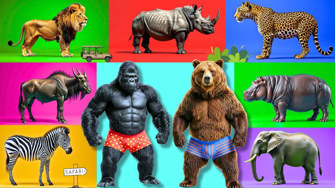 Safari Animal Sounds Song | Nursery Rhyme for Kids - Learn Animal Names ...
