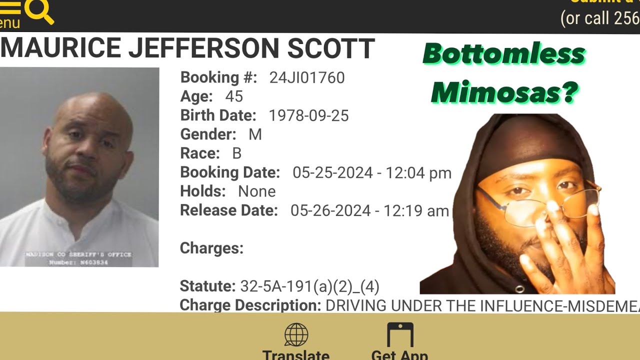 Bottomless Mimosas? MAURICE SCOTT ARRESTED FOR DUI AT 12:04 PM #LAMH ...