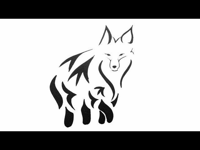 Simple Tribal Fox Tattoo