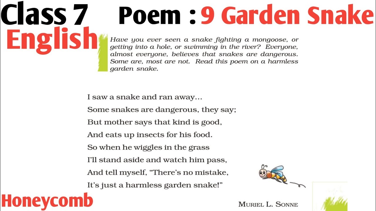 Garden Snake | Class 7 English Honeycomb Poem 9 | - YouTube
