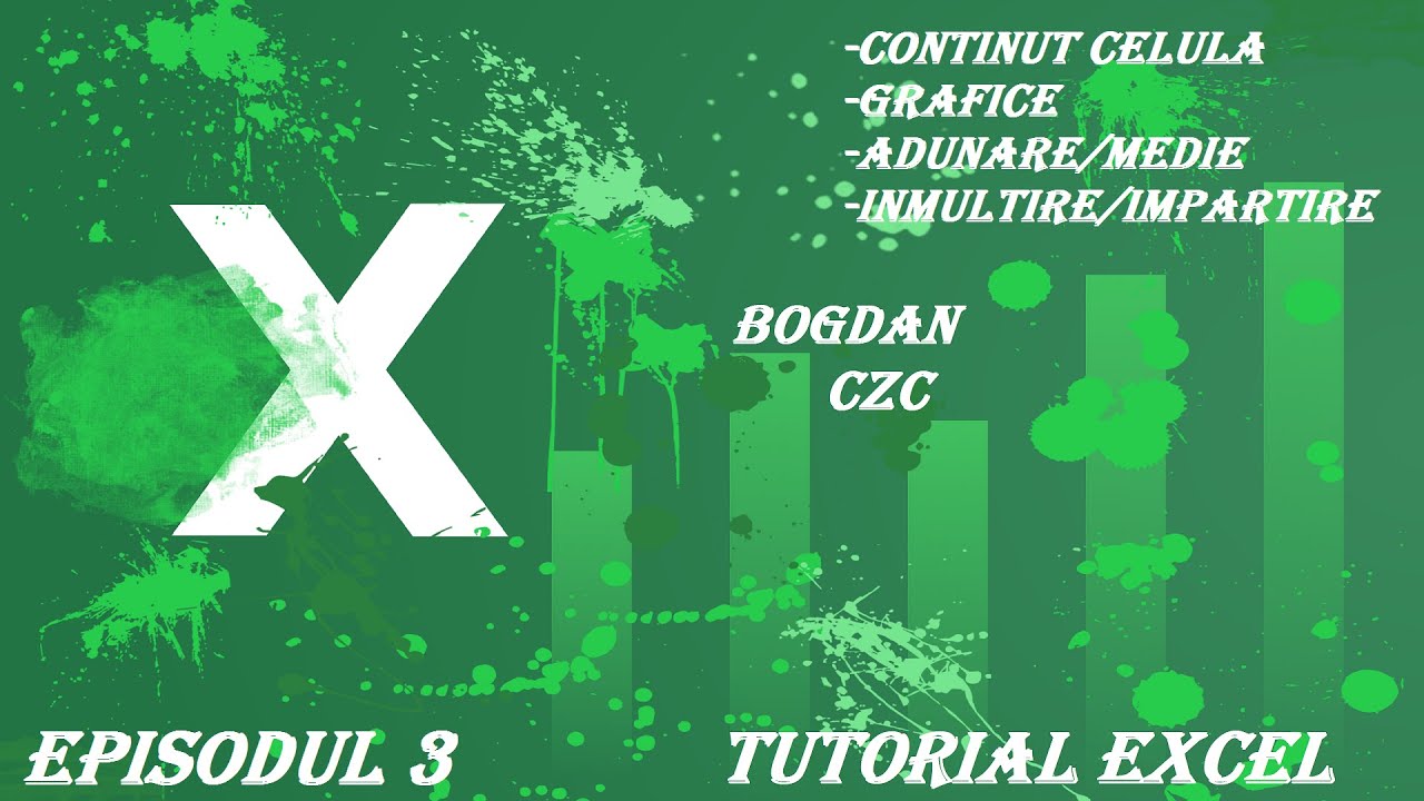 Tutorial Excel - Episodul 3 ( RO ) - Grafice/Adunare/Medie/Conținut Celulă - YouTube