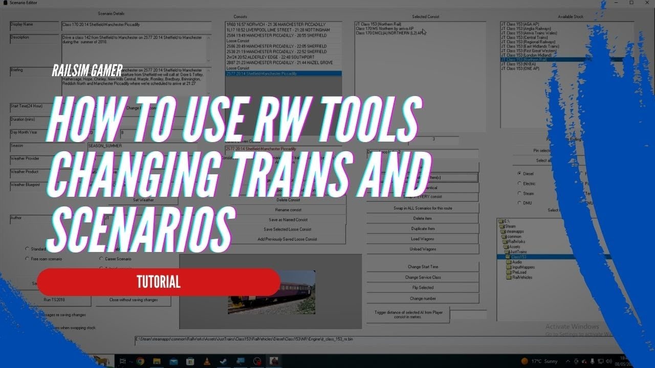 How to change trains in RW Tools - Train Simulator Classic - YouTube
