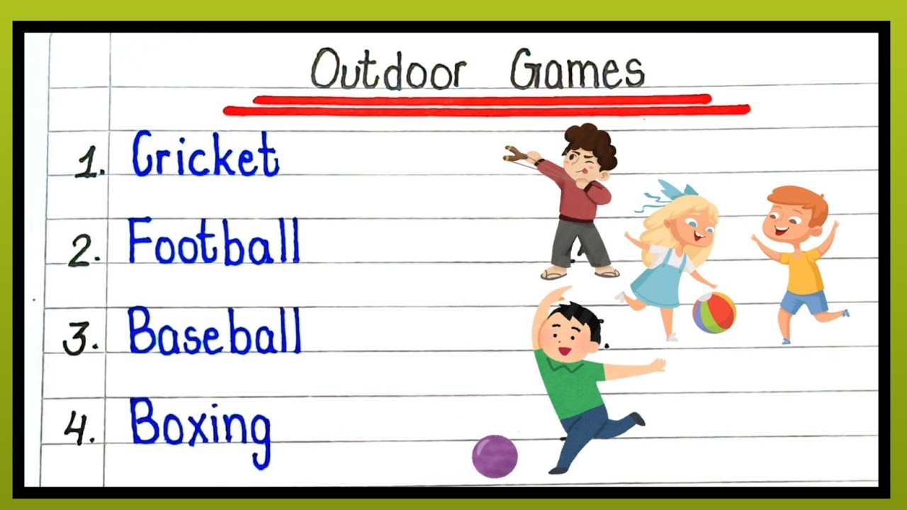 20 Outdoor Games Name || List of Outdoor Sports in English || 20 Games ...