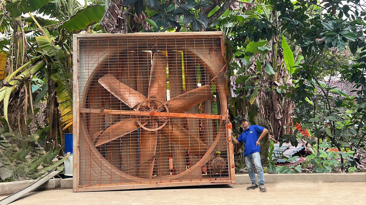 Restoration of Very Rusty Exhaust FAN // Restoring The Giant Exhaust ...