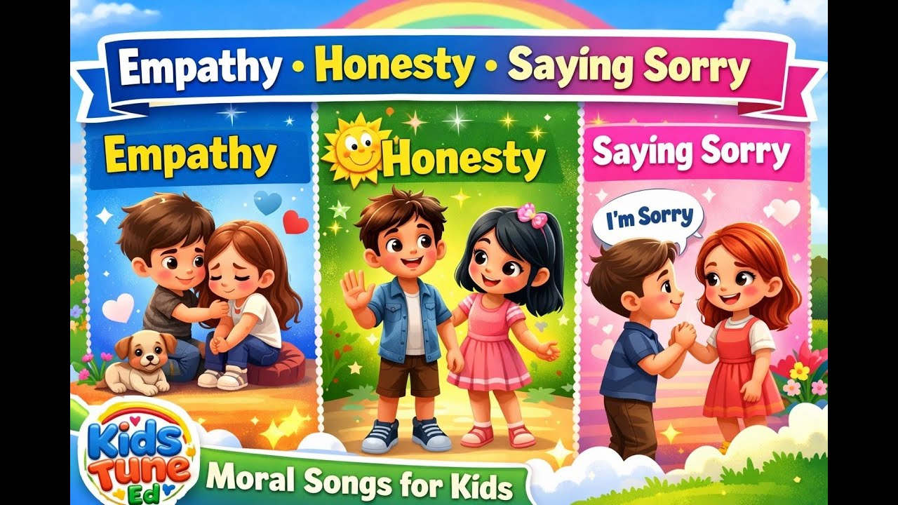 3 Moral Songs for Kids | Empathy, Honesty & Saying Sorry | Social ...