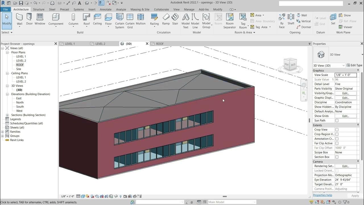 How to create openings in building elements in Autodesk Revit - YouTube