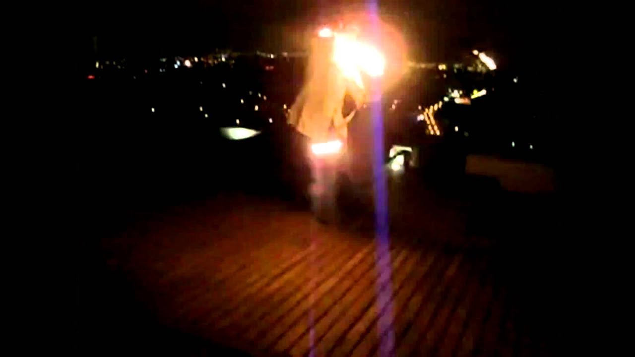 Nunchucks on Fire (a fire poi variant) - YouTube