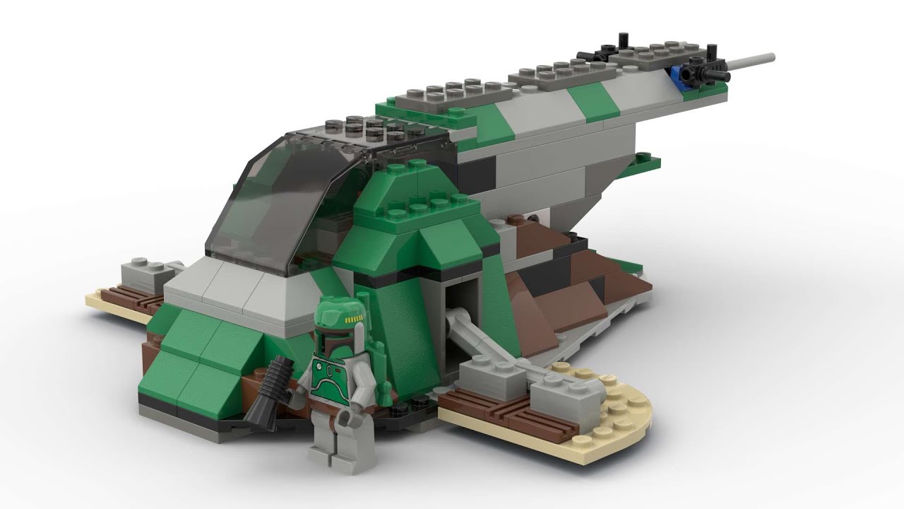 Lego 7144 Slave I Speed Build Studio Bricklink LDD by PLegoBB - YouTube