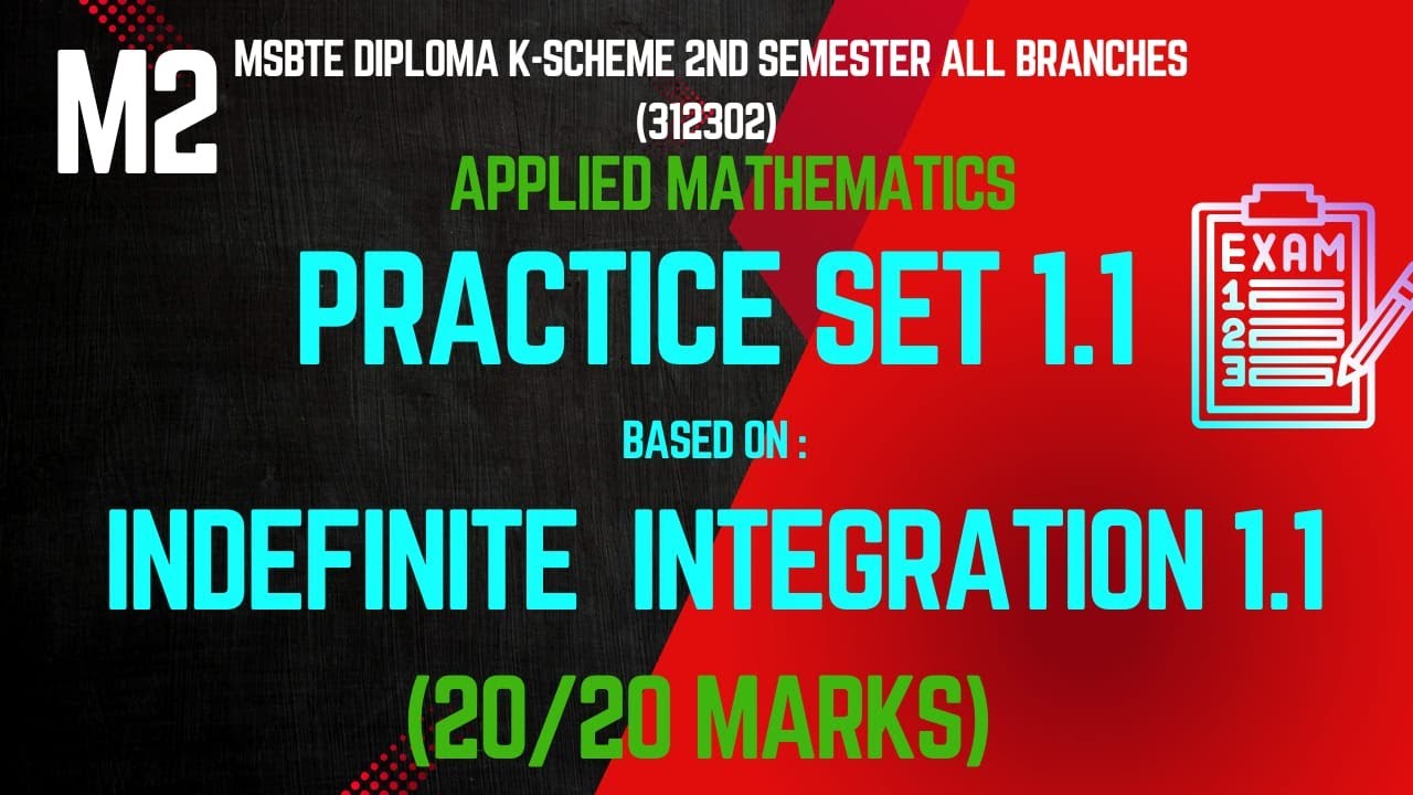 Exercise 1 1 problems based on basic formulas rules of indefinite integration Practice Set 1.1 ...