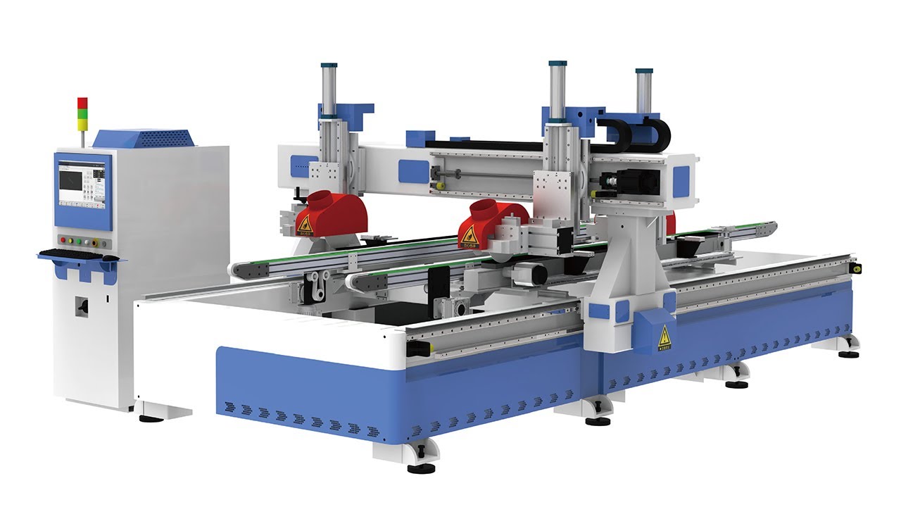 Inspection of CNC Router Machine Center Production Line For Doors - YouTube