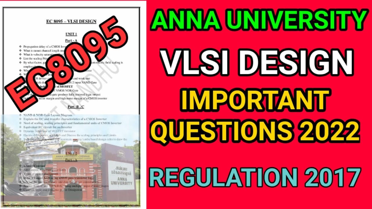 Anna University VLSI Design Important Questions 2022 | R2017 | VLSI ...