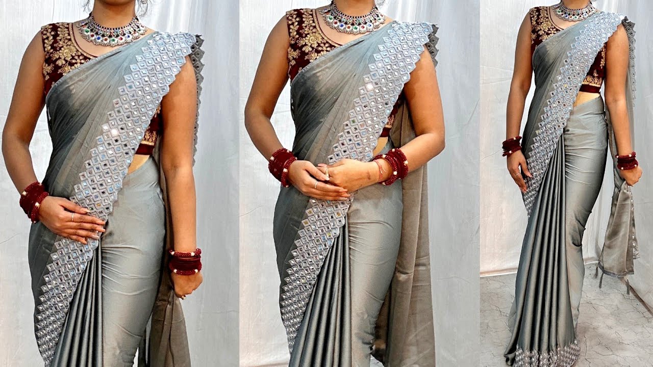 SILK GOTA PATI SAREE DRAPING|BEGINNER'S SAREE DRAPING TUTORIAL|SAREE ...