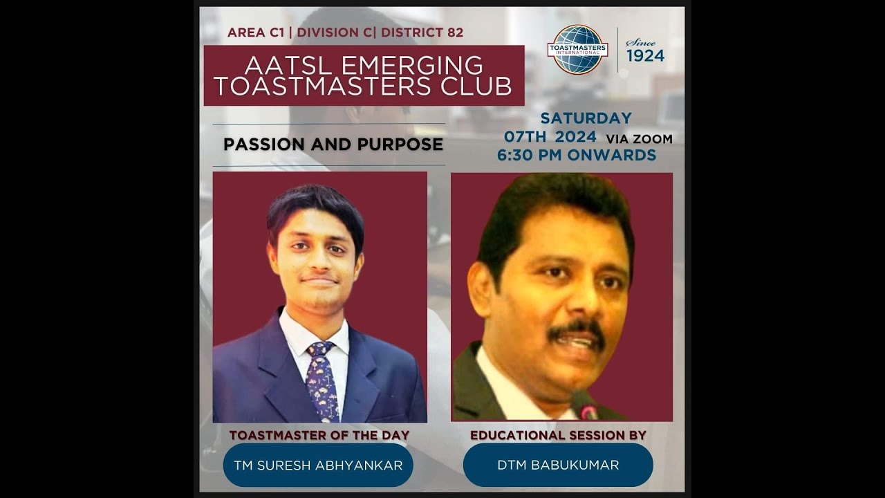 04th Meeting for TM Year 2024/25 of AATSL Emerging Toastmasters Club ...