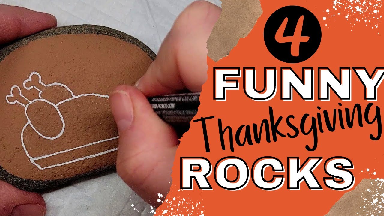 4 FUNNY Thanksgiving Rock Painting Ideas - YouTube