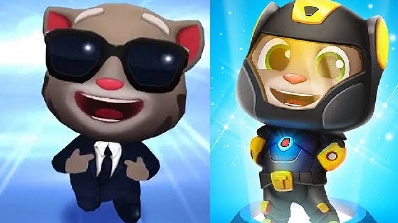 Talking Tom Gold Run vs Talking Tom Hero Dash Agent Tom vs Black Jet ...