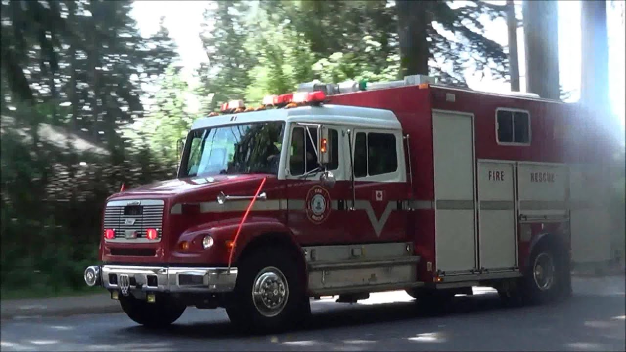West Van Fire Engine 4, North Van District Fire Quint 5, Rescue 1 ...
