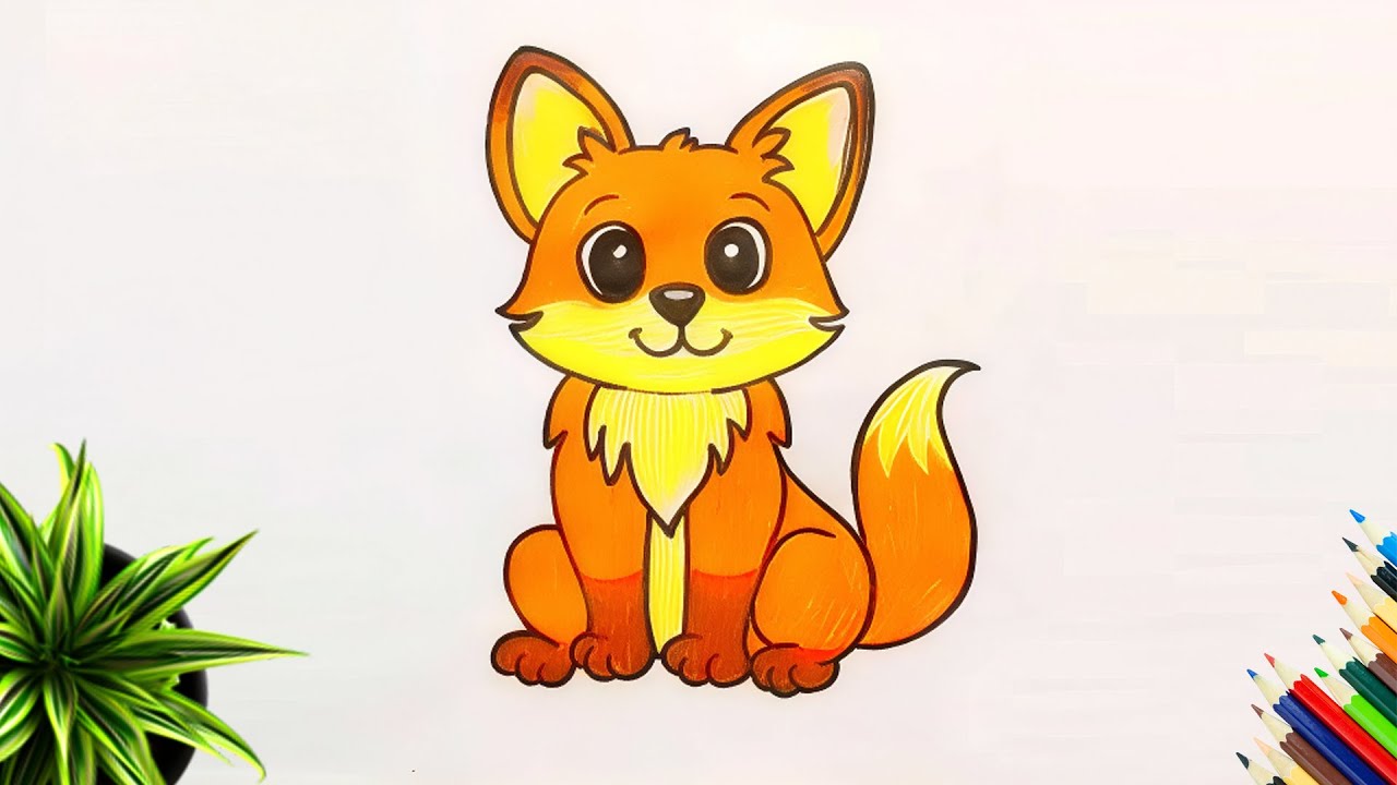 Fox Drawing Easy | Easy and Colorful Fox Art for Everyone 🦊 - YouTube