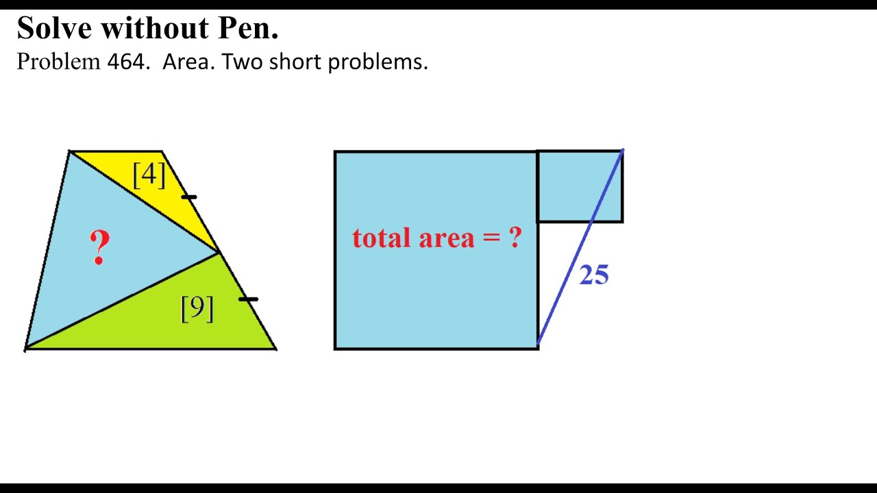 464. Area. Two short problems. - YouTube